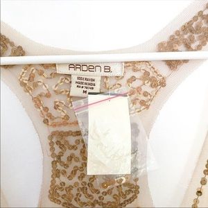 Arden B | Dresses | Nwt Gold Sequin Sexy Sheer Nude Illusion Mini Dress ...